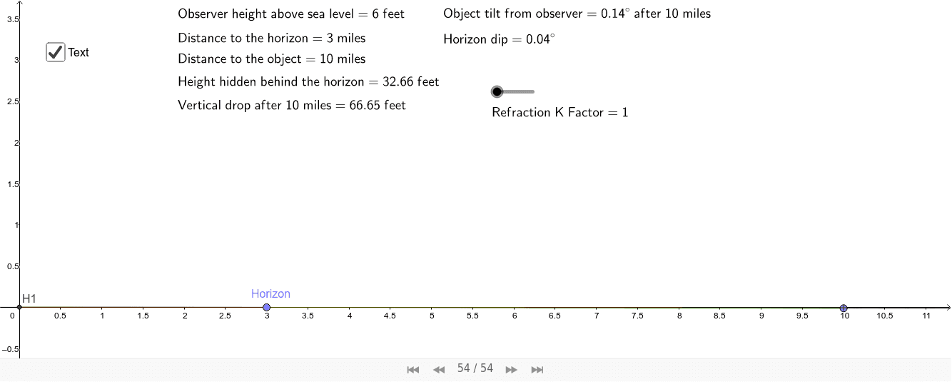 Visual Earth Curve Calculator – GeoGebra
