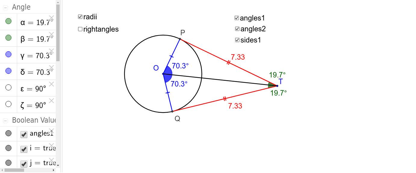 Tangent Properties Geogebra