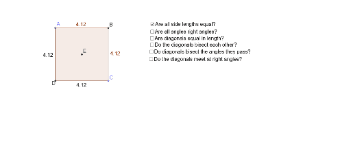 Properties of a Square – GeoGebra