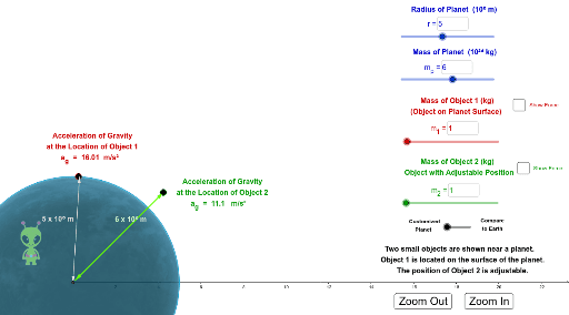 Acceleration of Gravity – GeoGebra