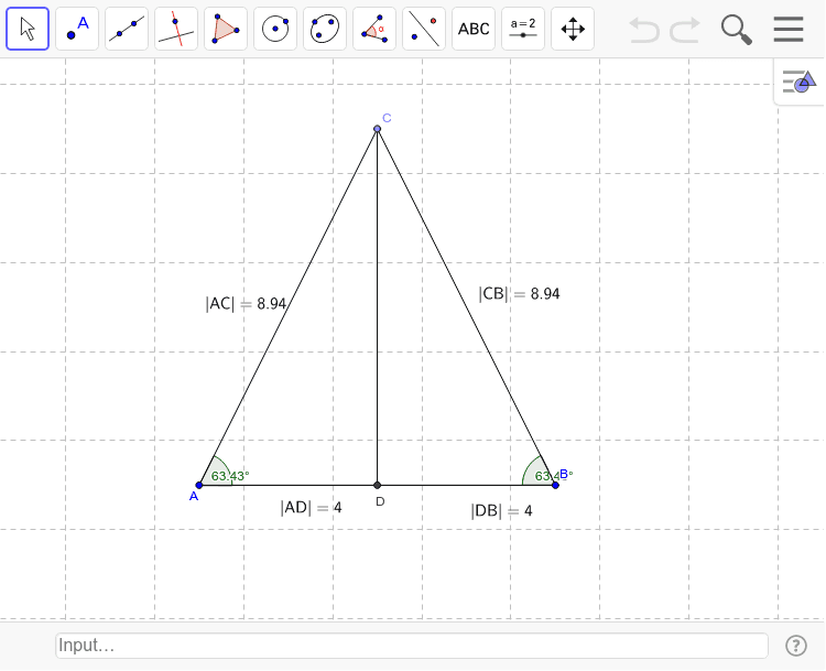 Ligebenet trekant – GeoGebra