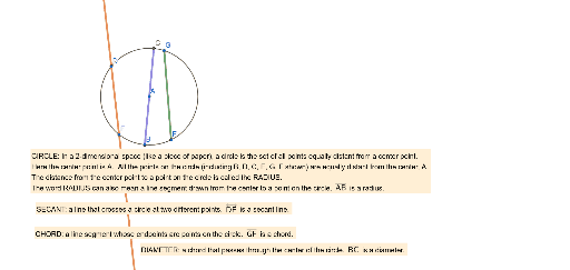 Circle Vocabulary – GeoGebra