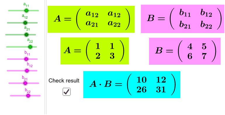 Matrix multiplication – GeoGebra