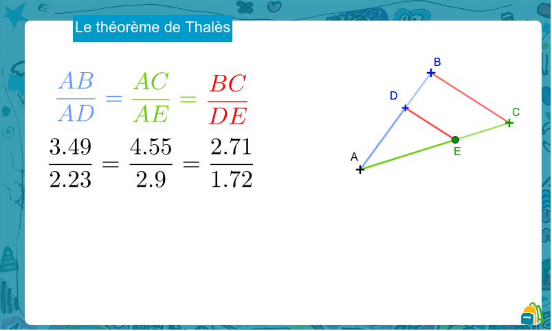 Visualiser le théorème de Thales – GeoGebra