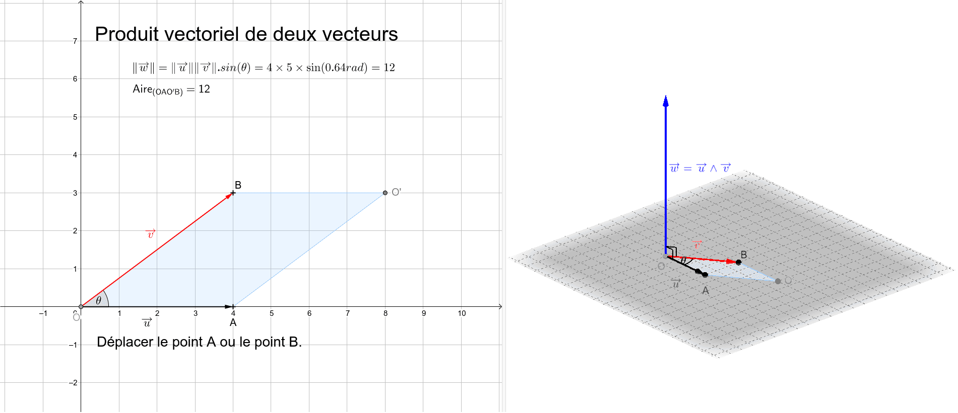 Produit vectoriel de deux vecteurs – GeoGebra