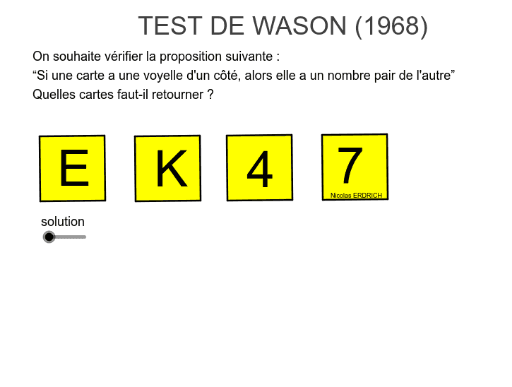 Test de Wason – GeoGebra
