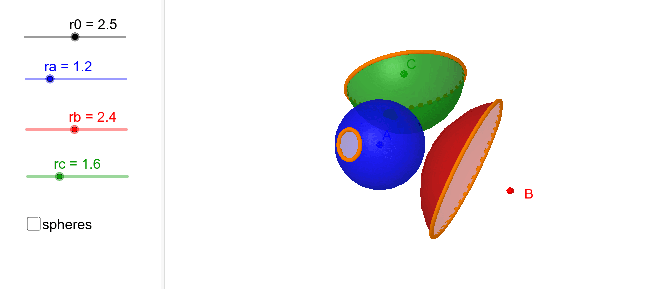 spheres into sphere – GeoGebra