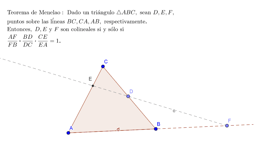 Teoremas de Ceva y Menelao – GeoGebra