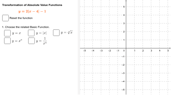 Basic absolute value function – GeoGebra
