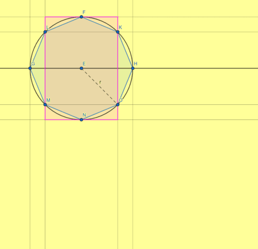 Area of Regular Octagon Equals This Rectangle – GeoGebra