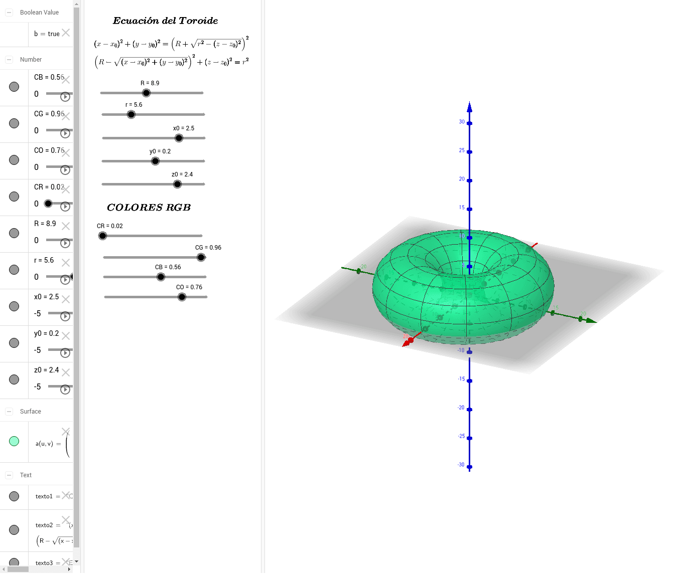 Toroide - Superficie Tridimensional – GeoGebra