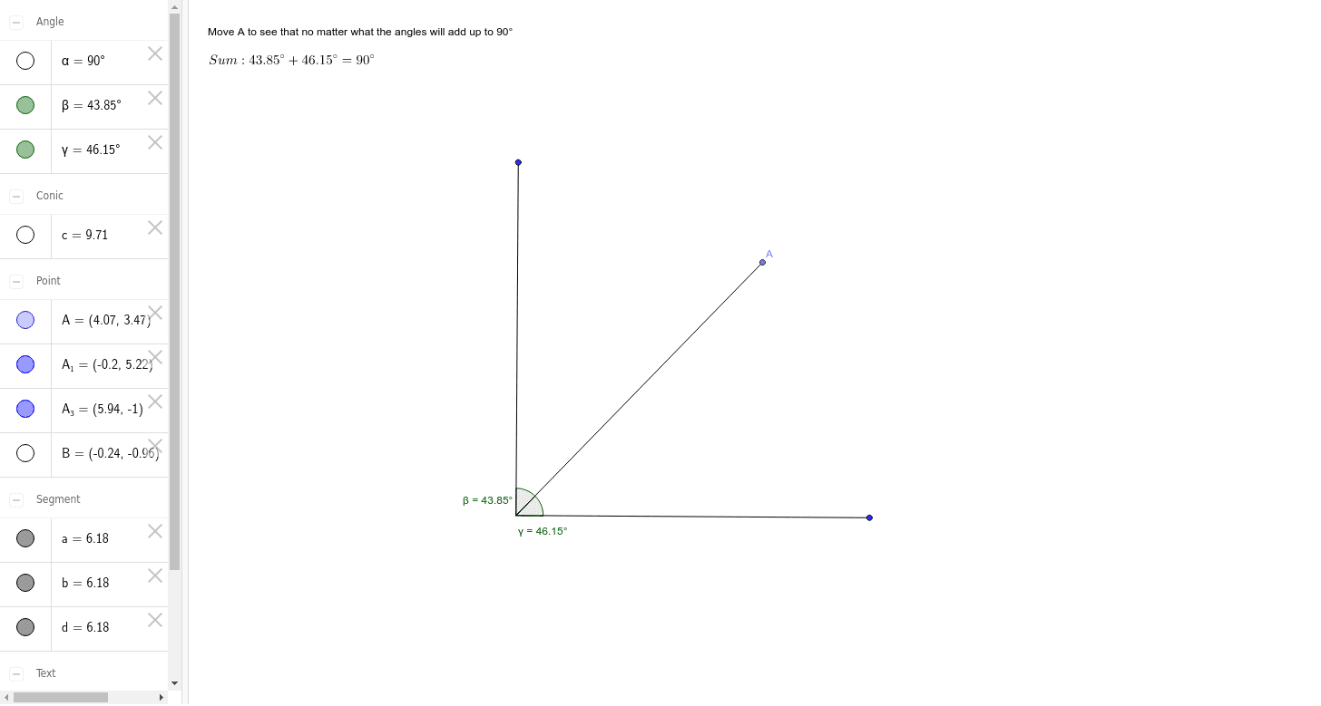 complementary angles – GeoGebra