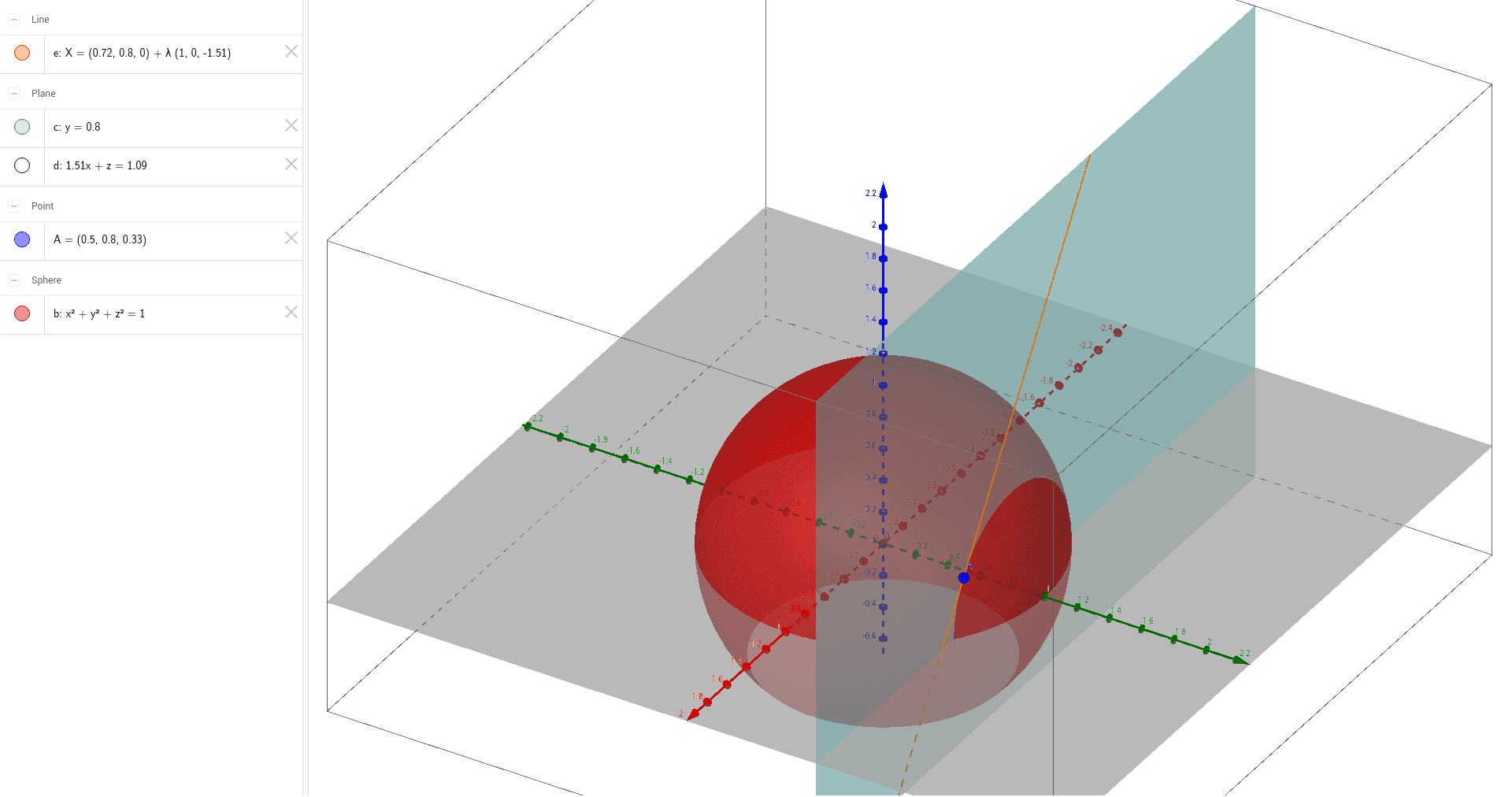 Tangent line to a Sphere – GeoGebra