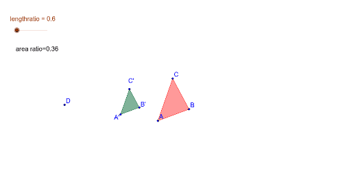 Length Ratio And Area Ratio Of 2 Similar Figures GeoGebra length-ratio-and-area-ratio-of-2-similar-figures-geogebra
