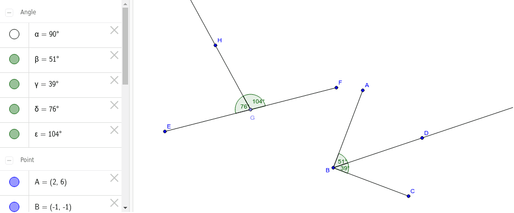 Complementary and Supplementary Angles – GeoGebra