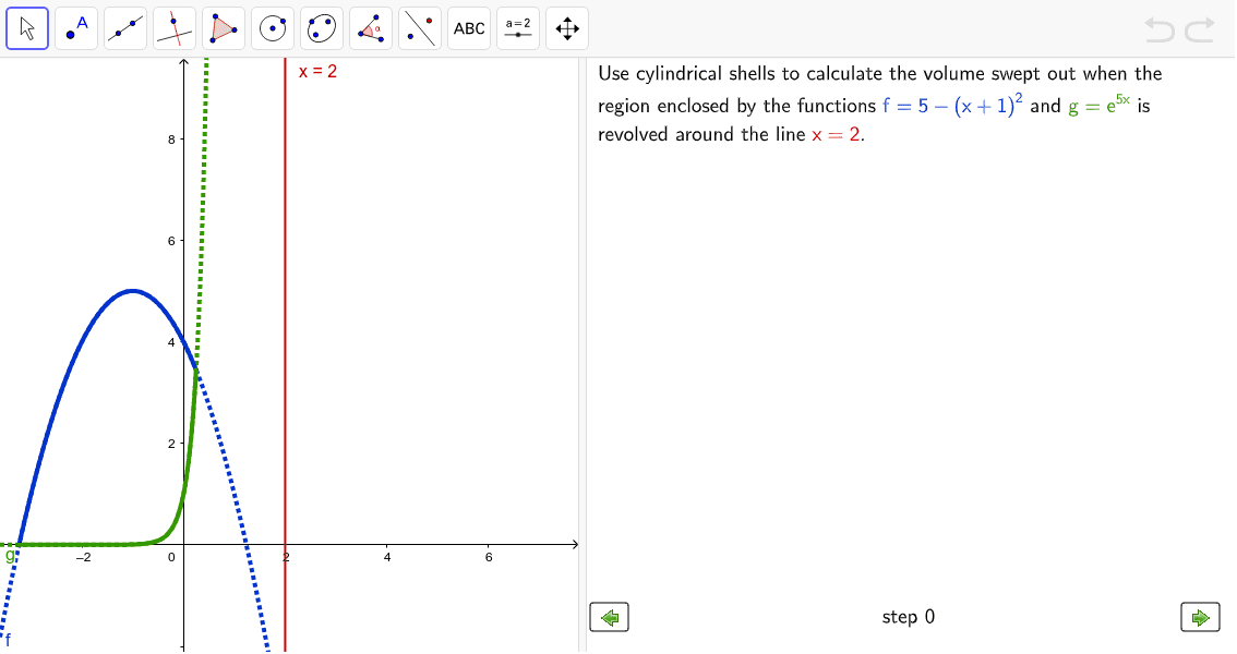 Volume by Cylindrical Shells – GeoGebra