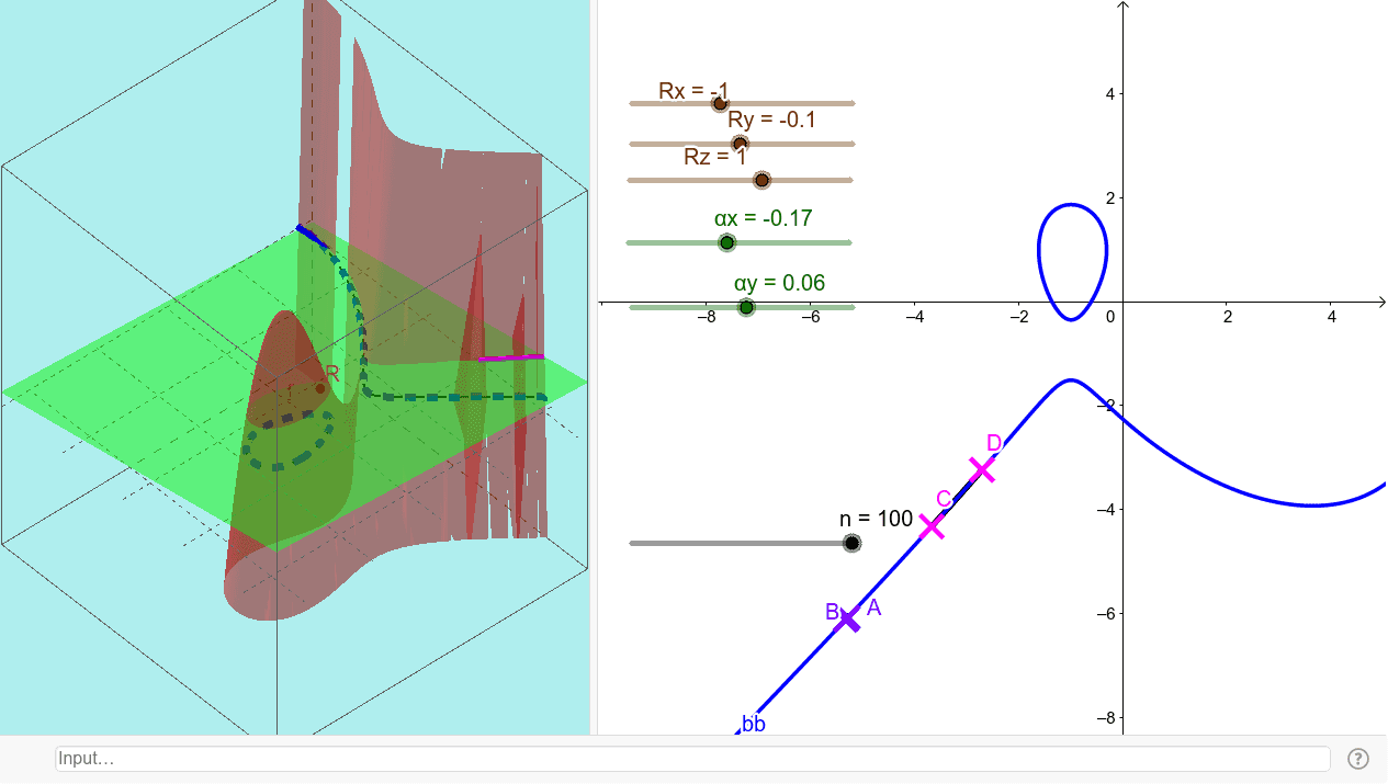surface and plane intersection – GeoGebra