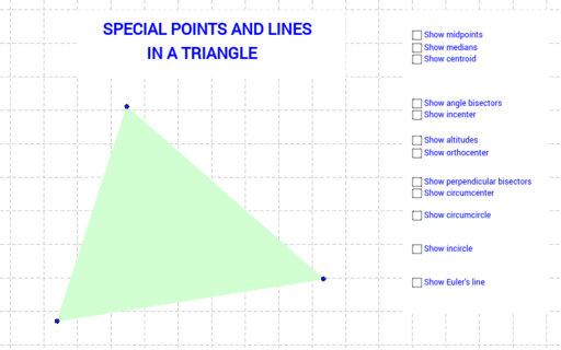 Special points and lines in a triangle – GeoGebra