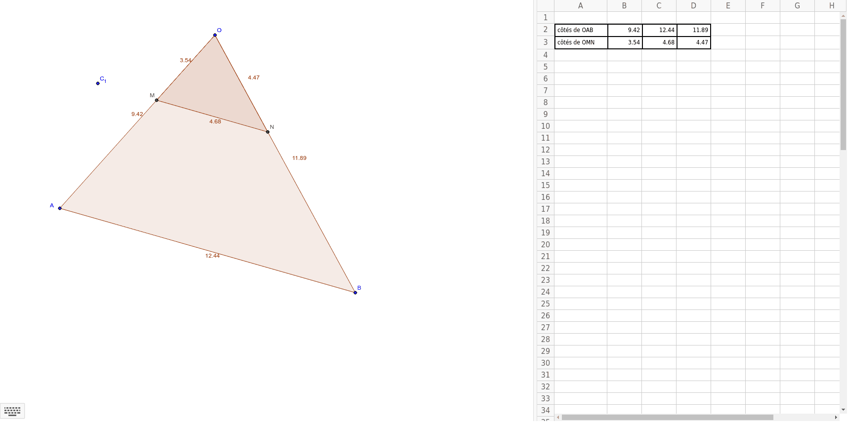 Triangles imbriqués – GeoGebra