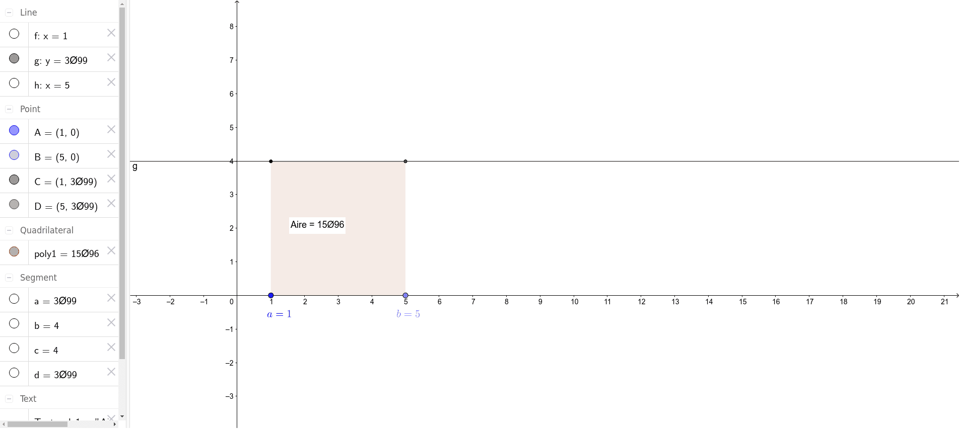 SPOC EPF : Intégrale d'une constante / Integrale of a constant – GeoGebra