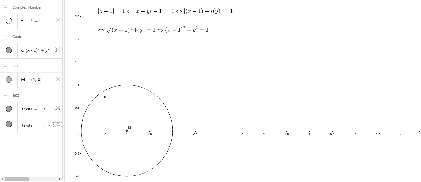 Complexe meetkundige plaats - voorbeeld – GeoGebra