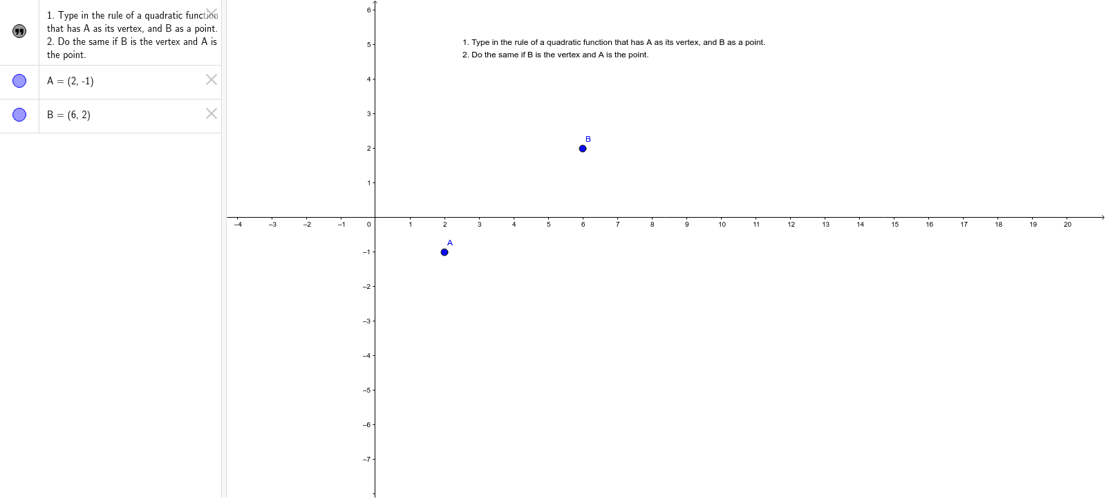 Quadratic ggb assignment – GeoGebra