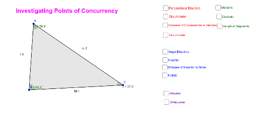 Project 1 - Investigating Points of Concurrency – GeoGebra