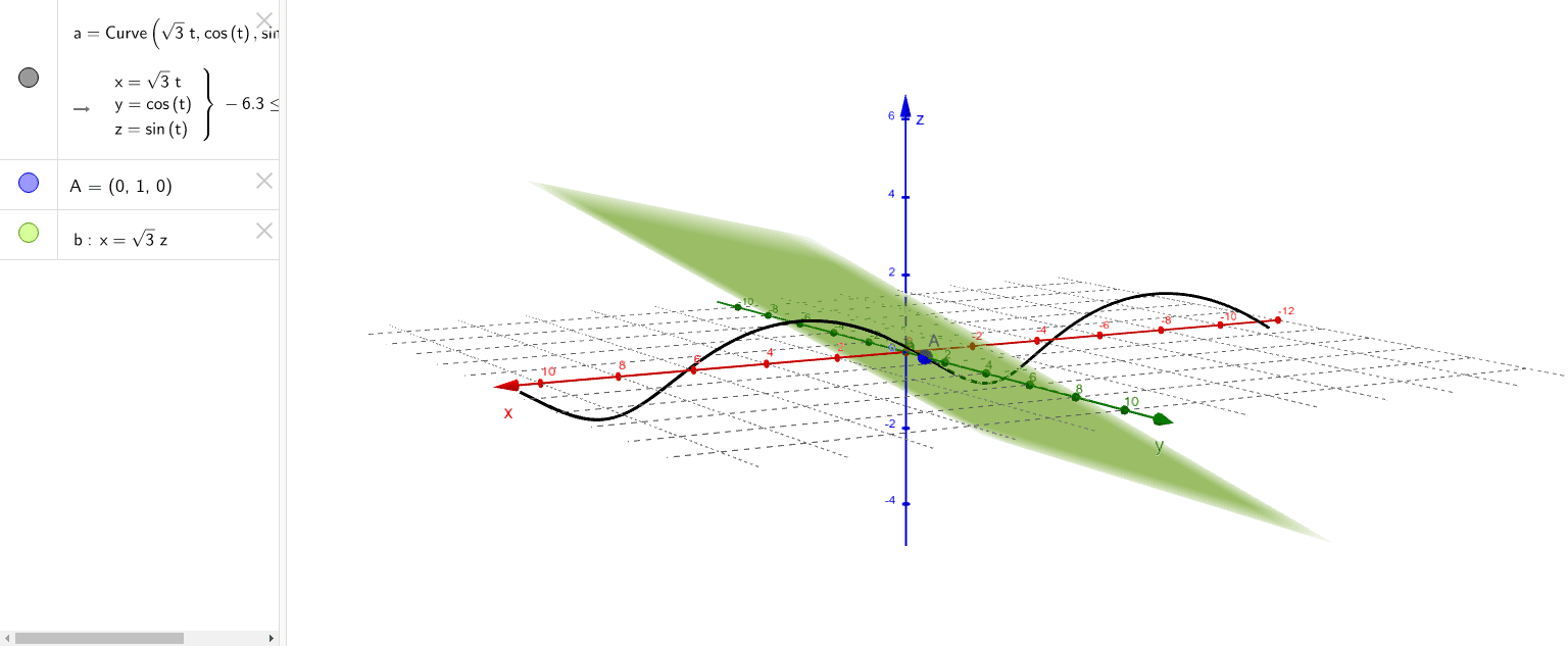 Osculating Plane from Exam #1 – GeoGebra