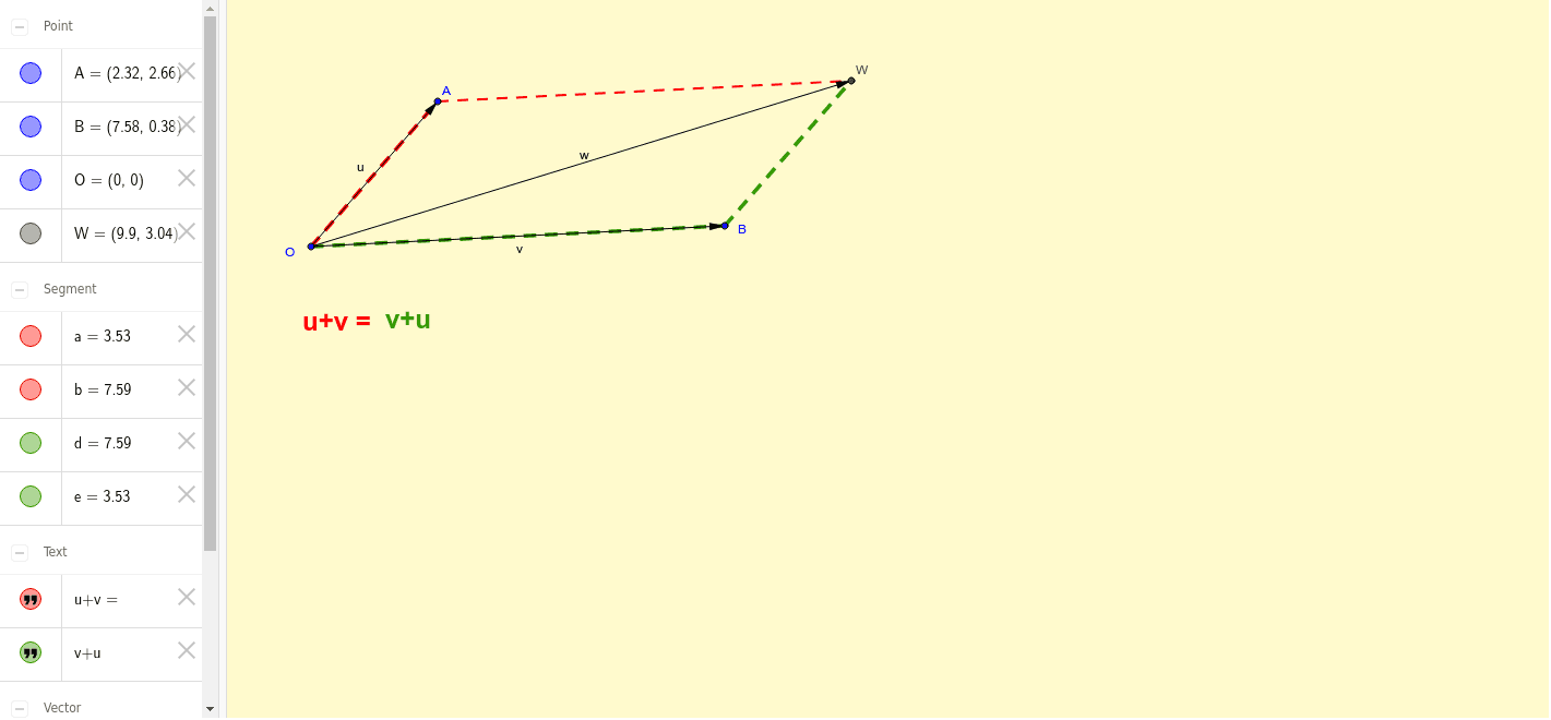 intro vector addition commutative – GeoGebra