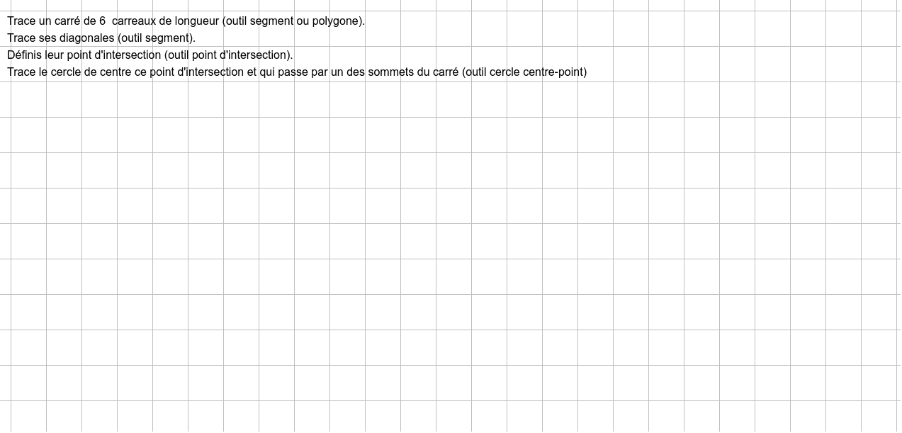 Débutant - programme de construction – GeoGebra