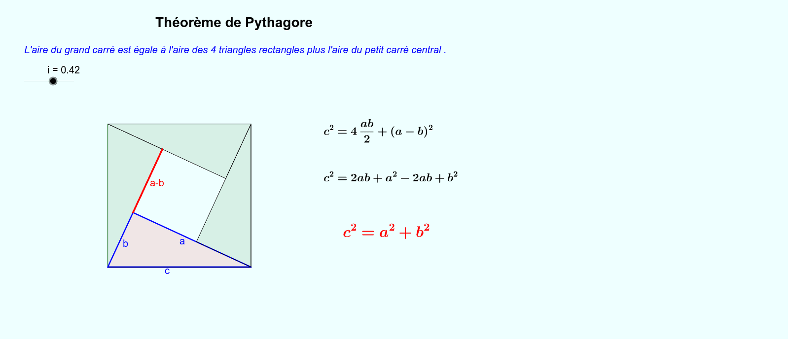 Théorème de Pythagore - Démonstration – GeoGebra