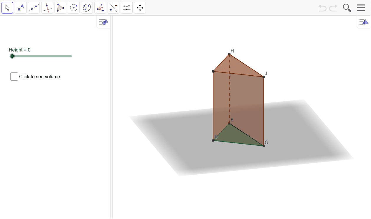 The volume of a triangular prism – GeoGebra
