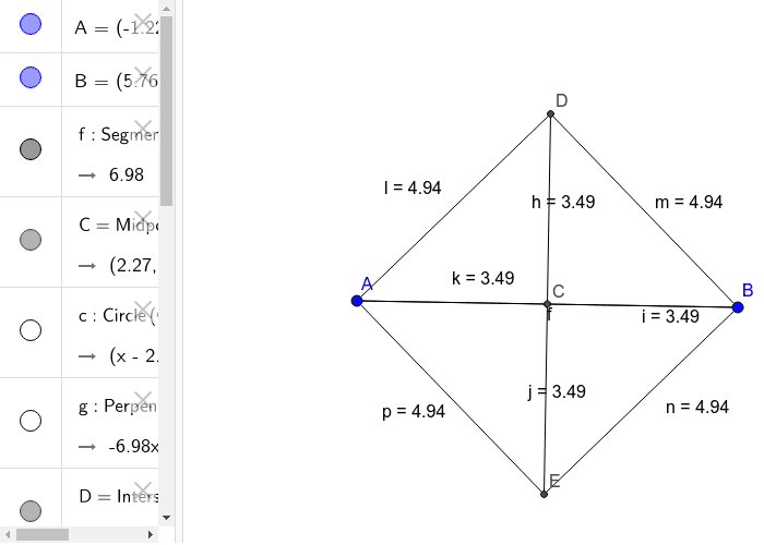 Perpendicular Diagonals Square