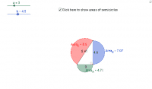 Pythagoras with Semicircles – GeoGebra