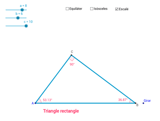 Classificació de triangles – GeoGebra