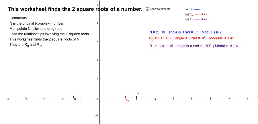 Square Roots of a Complex Number – GeoGebra
