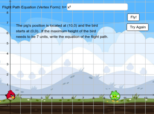 Angry Birds: Modelling Quadratics – GeoGebra