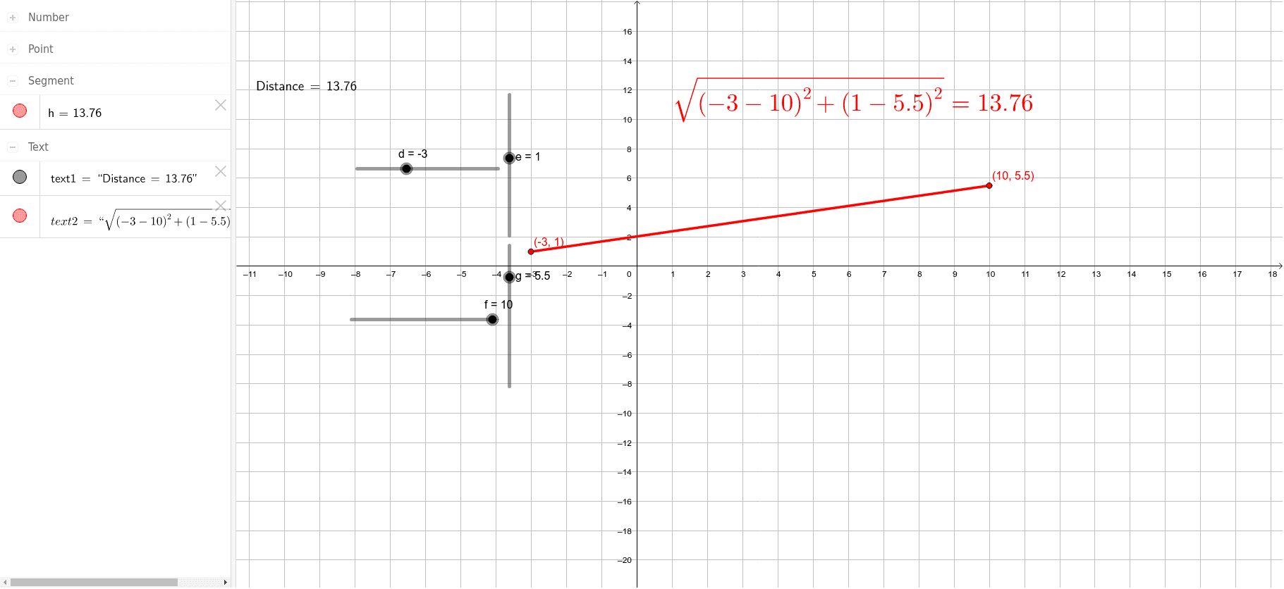 Distance Formula – GeoGebra