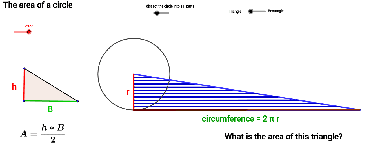 Area of circles – GeoGebra
