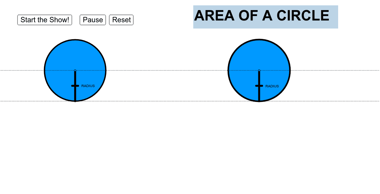 Circle Area (by Peeling) – GeoGebra