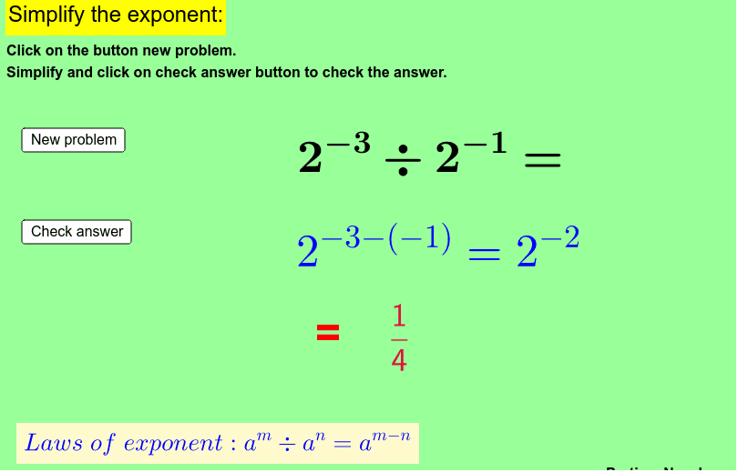 Law of exponents – GeoGebra