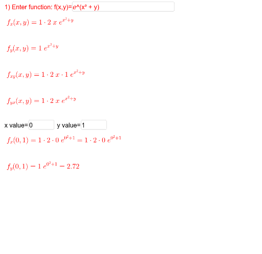 Partial Derivative Calculator With Big Font – GeoGebra