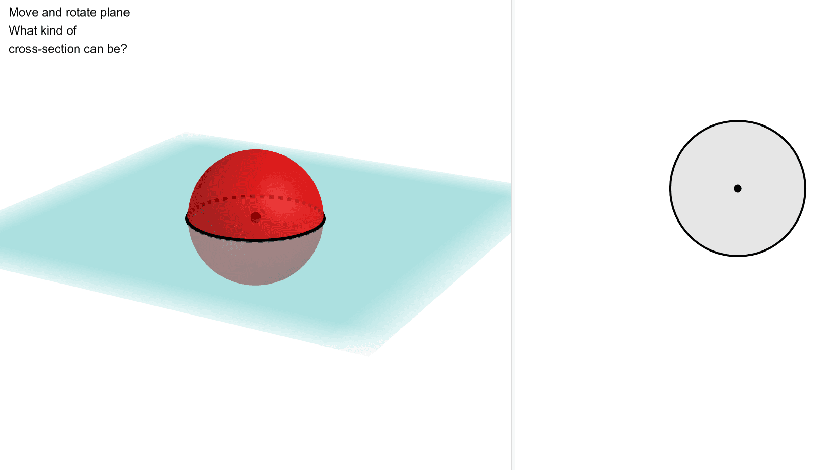 Sphere cross section – GeoGebra
