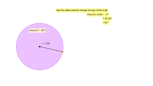 Area of a circle – GeoGebra