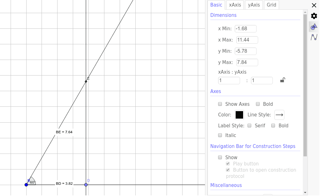 Cosine Example – GeoGebra