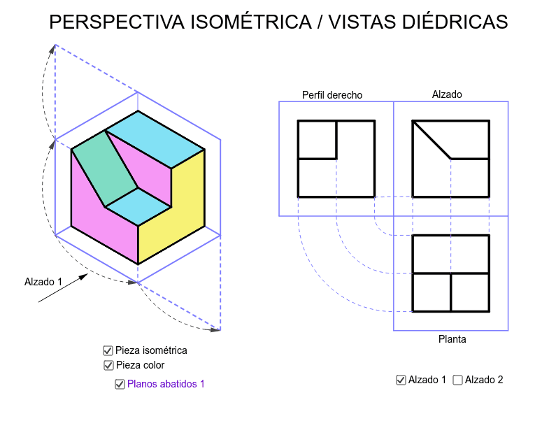 ISOMETRÍA / VISTAS DIÉDRICAS – GeoGebra