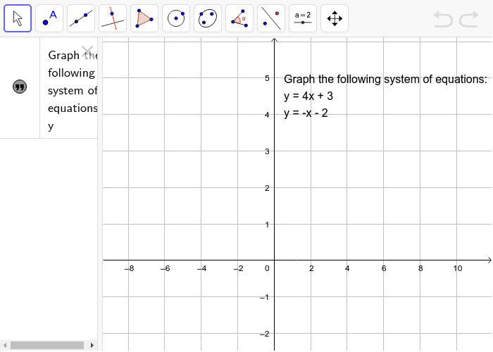 Graphing Systems of Equations – GeoGebra