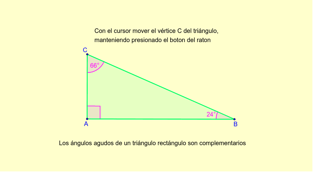 Ángulos agudos de un triángulo rectángulo – GeoGebra