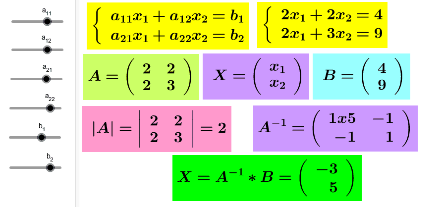 A system of linear equations: matrix s… – GeoGebra
