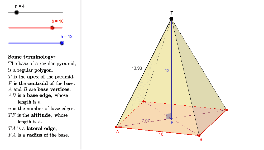 Regular Pyramids – GeoGebra